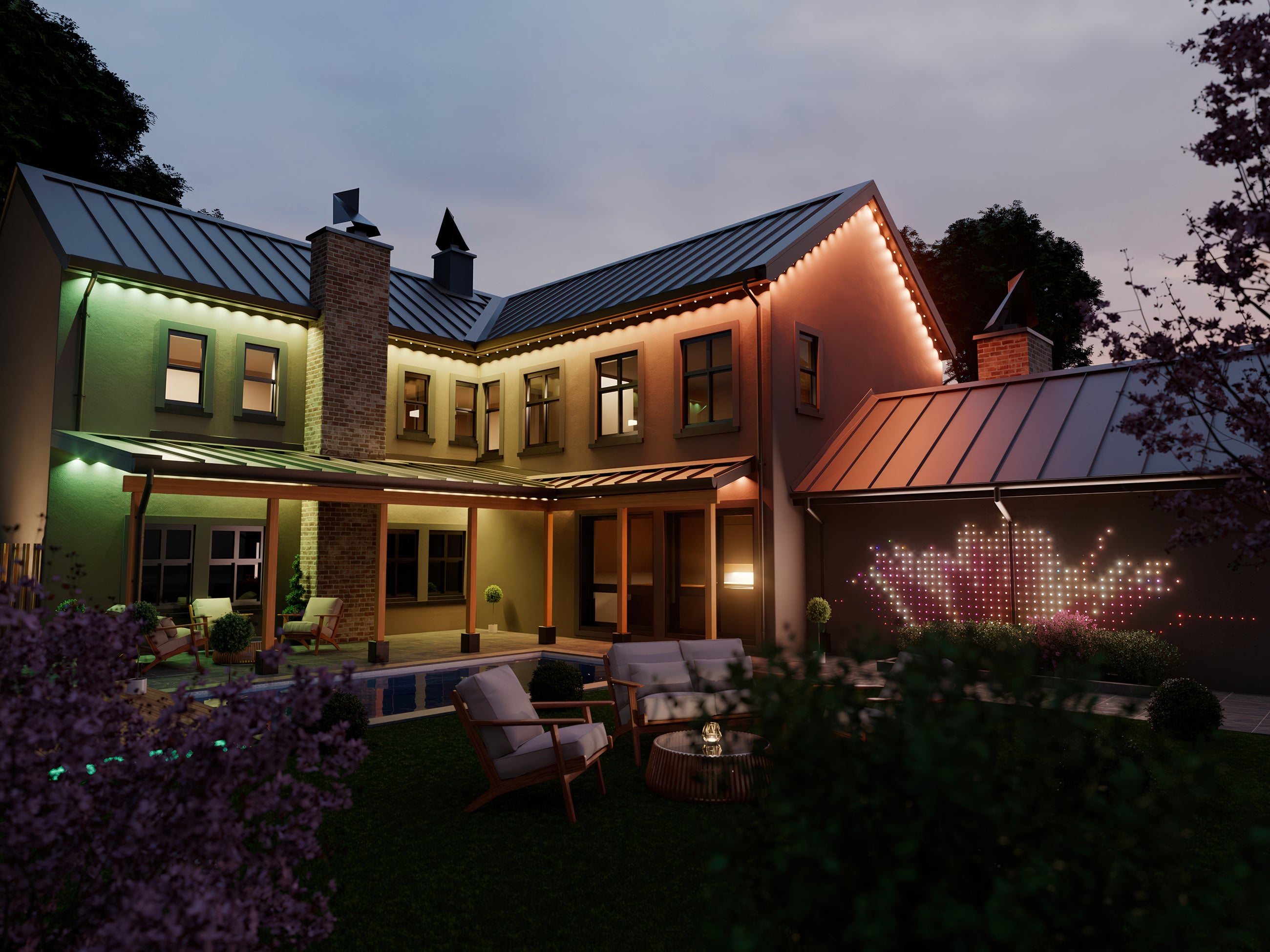 Permanent Smart LED Outdoor Lights for Home | Twinkly